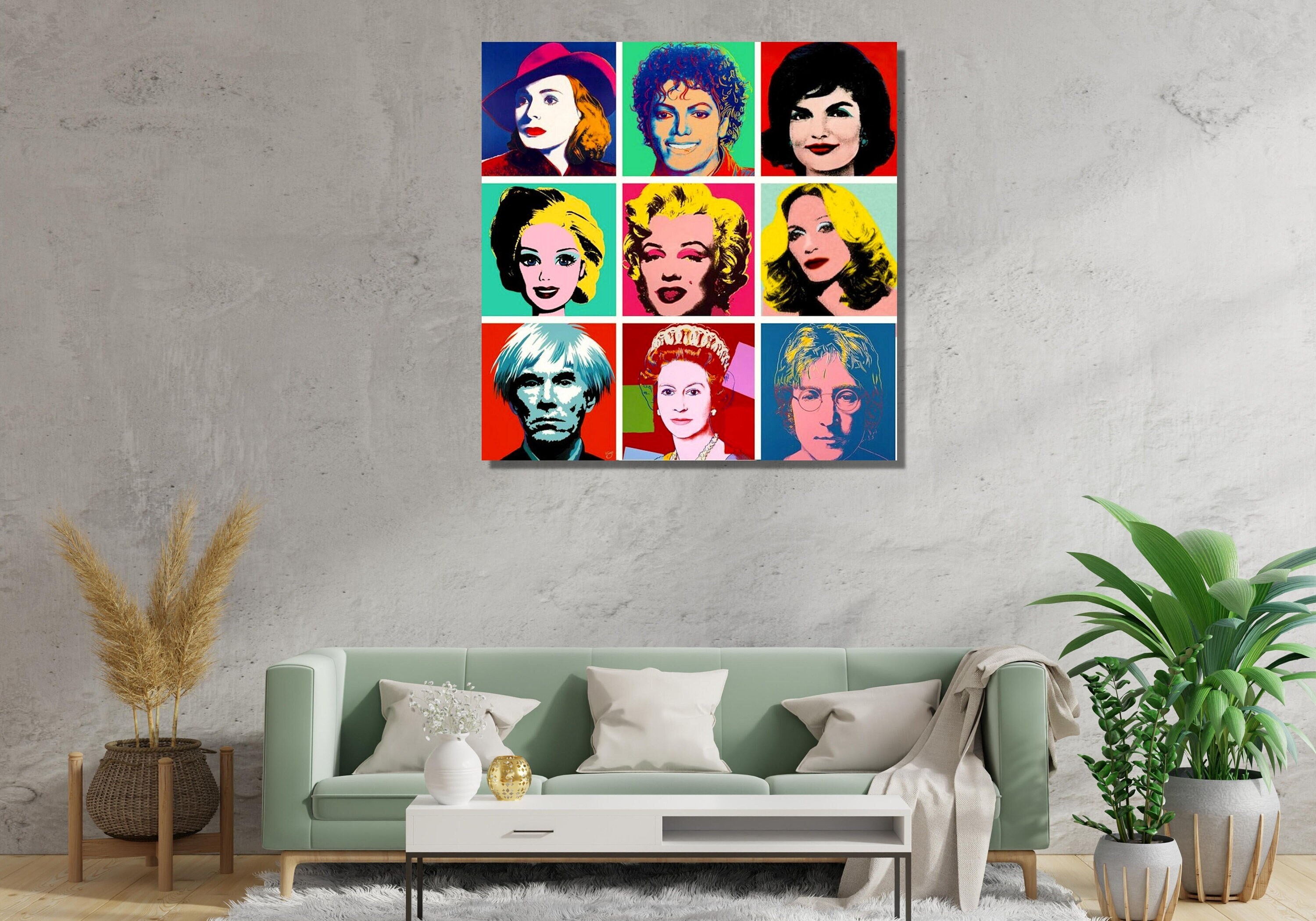 Collage Andy Warhol Ready To Hang Canvas,Contemporary art Re | Inspire ...
