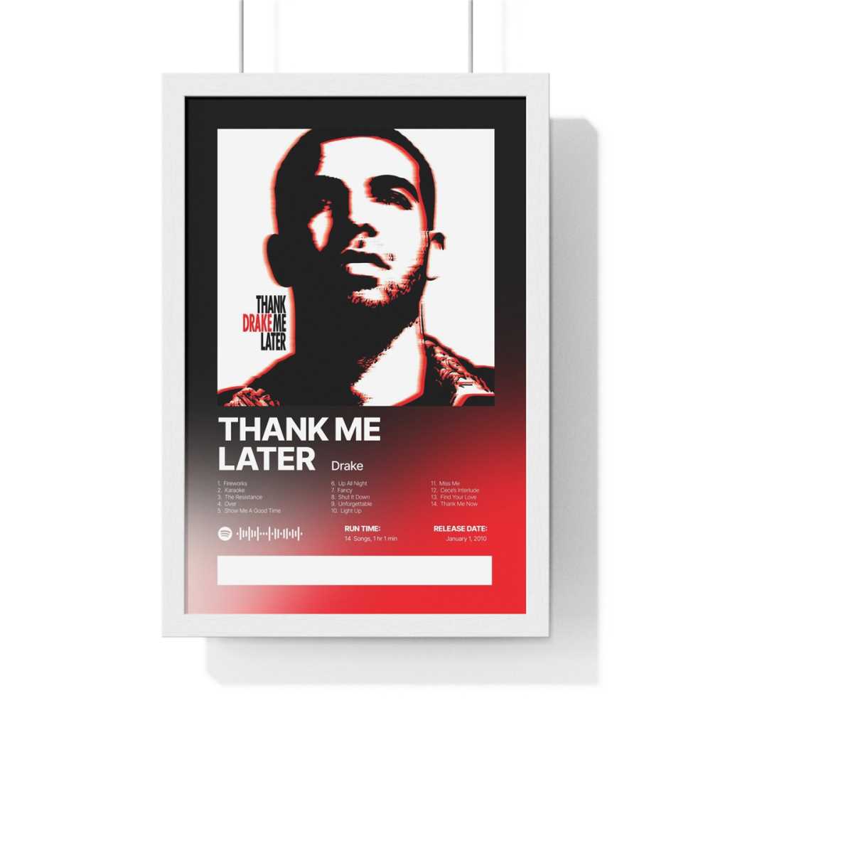 Thank Me Later Drake Album Print Satin Poster | Inspire Uplift