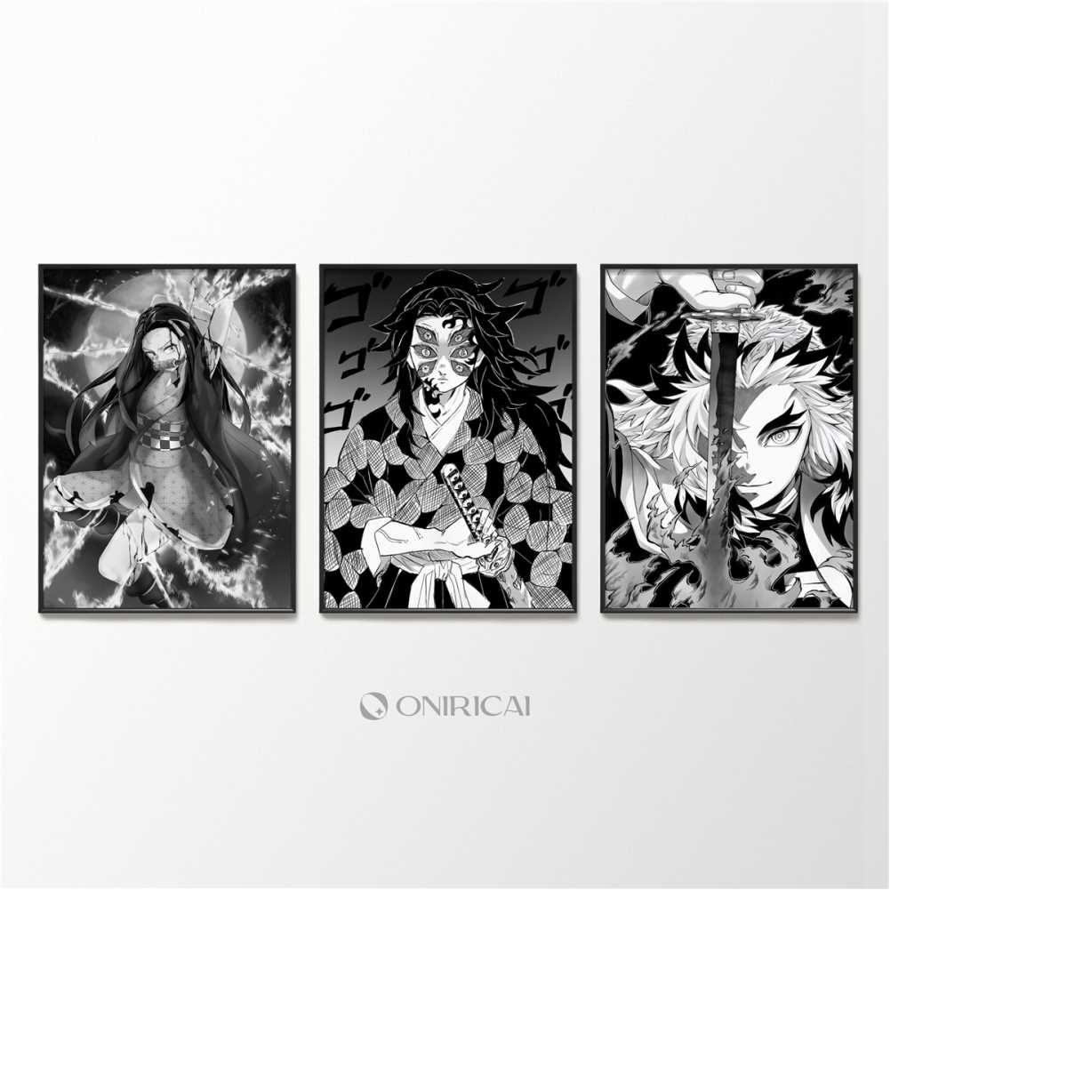 Demon Slayer Posters 3 Piece of Kokushibo Rengoku | Inspire Uplift