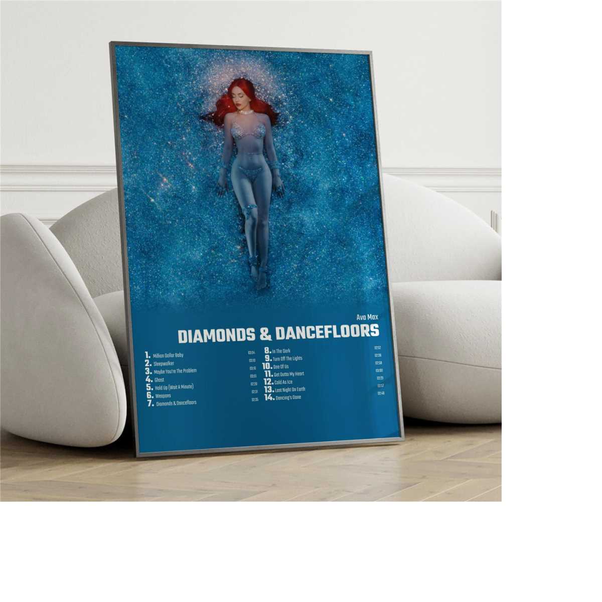 Ava Max - Diamonds Dancefloors Album Cover Poster, | Inspire Uplift
