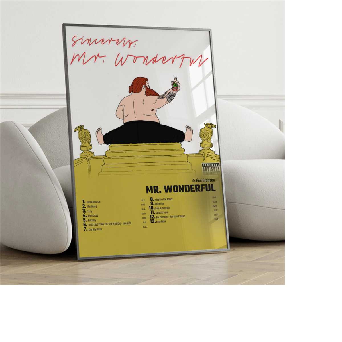 Action Bronson - Mr Wonderful Album Cover Poster, | Inspire Uplift