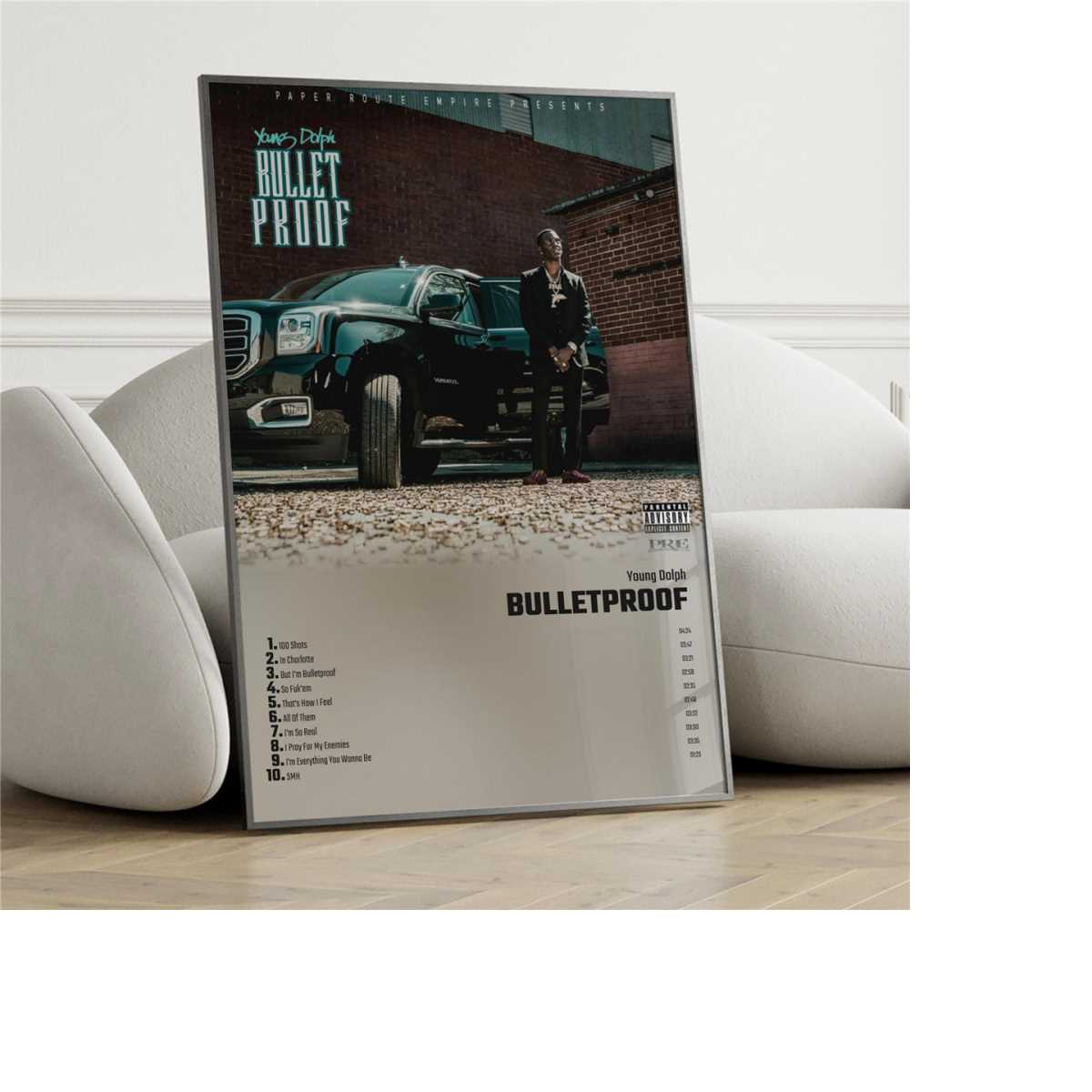 Young Dolph - Bulletproof Album Cover Poster Wall | Inspire Uplift