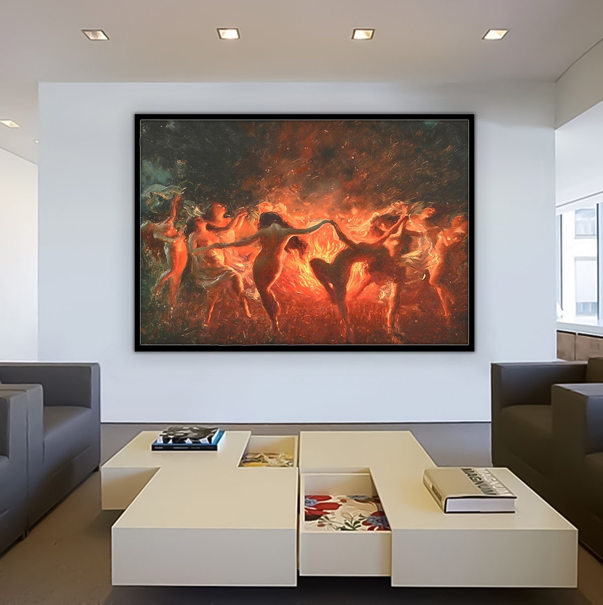 Joseph Tomanek - Fire dance (1889) painting, classic art, la | Inspire ...