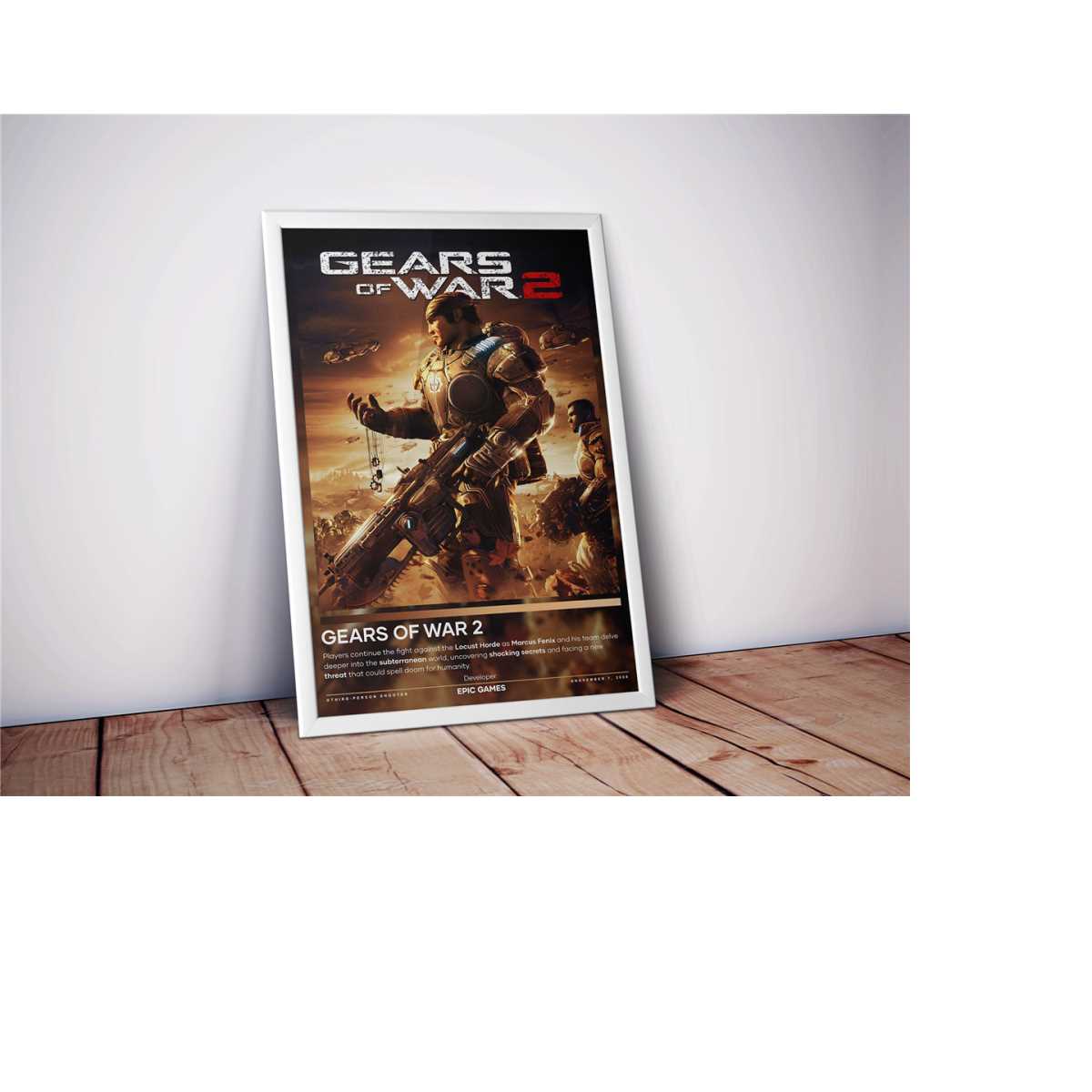 Gears of War 2 Poster, Gaming Posters, 4 | Inspire Uplift