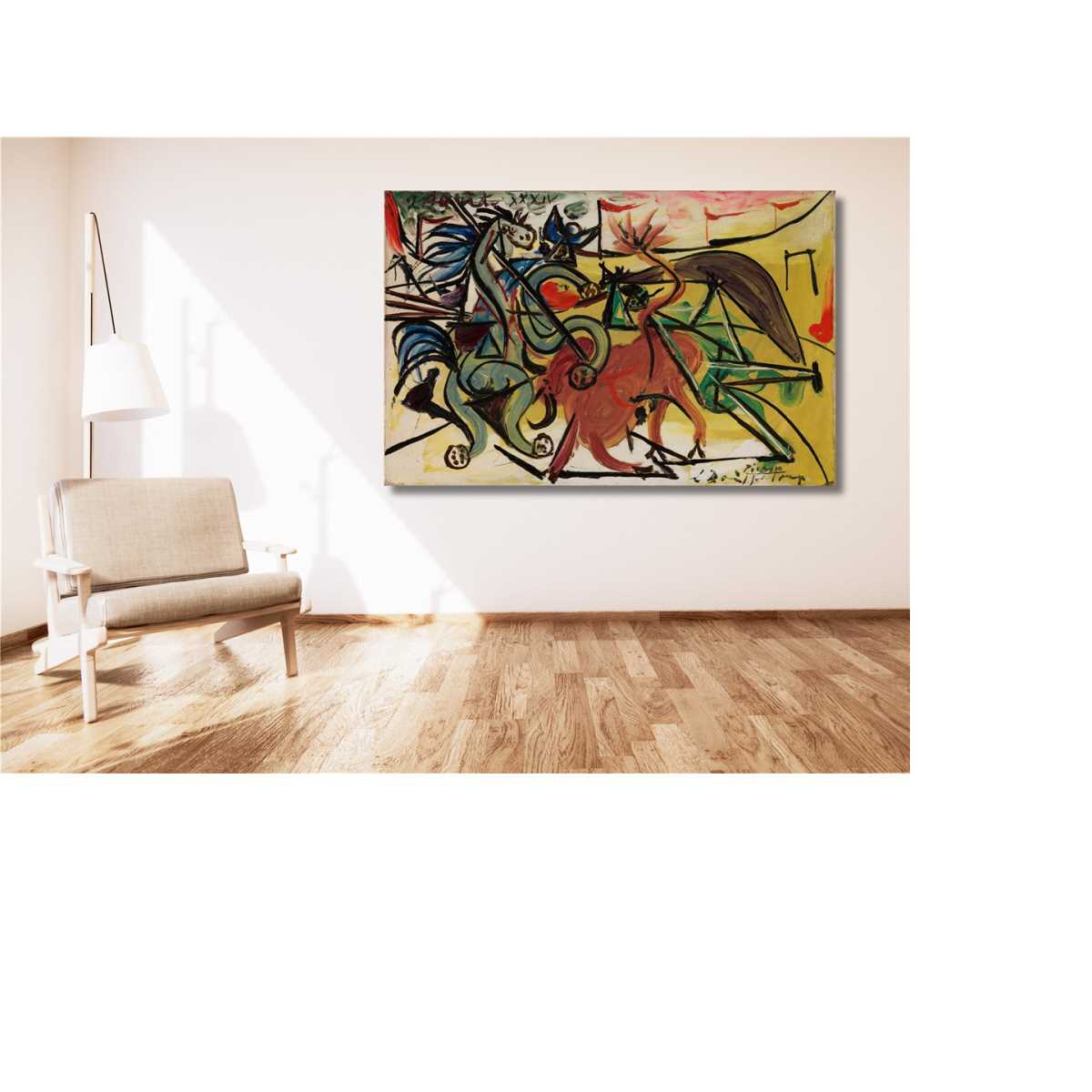 Pablo Picasso The Bull Fight Wall Art Print,Masterpiece | Inspire Uplift