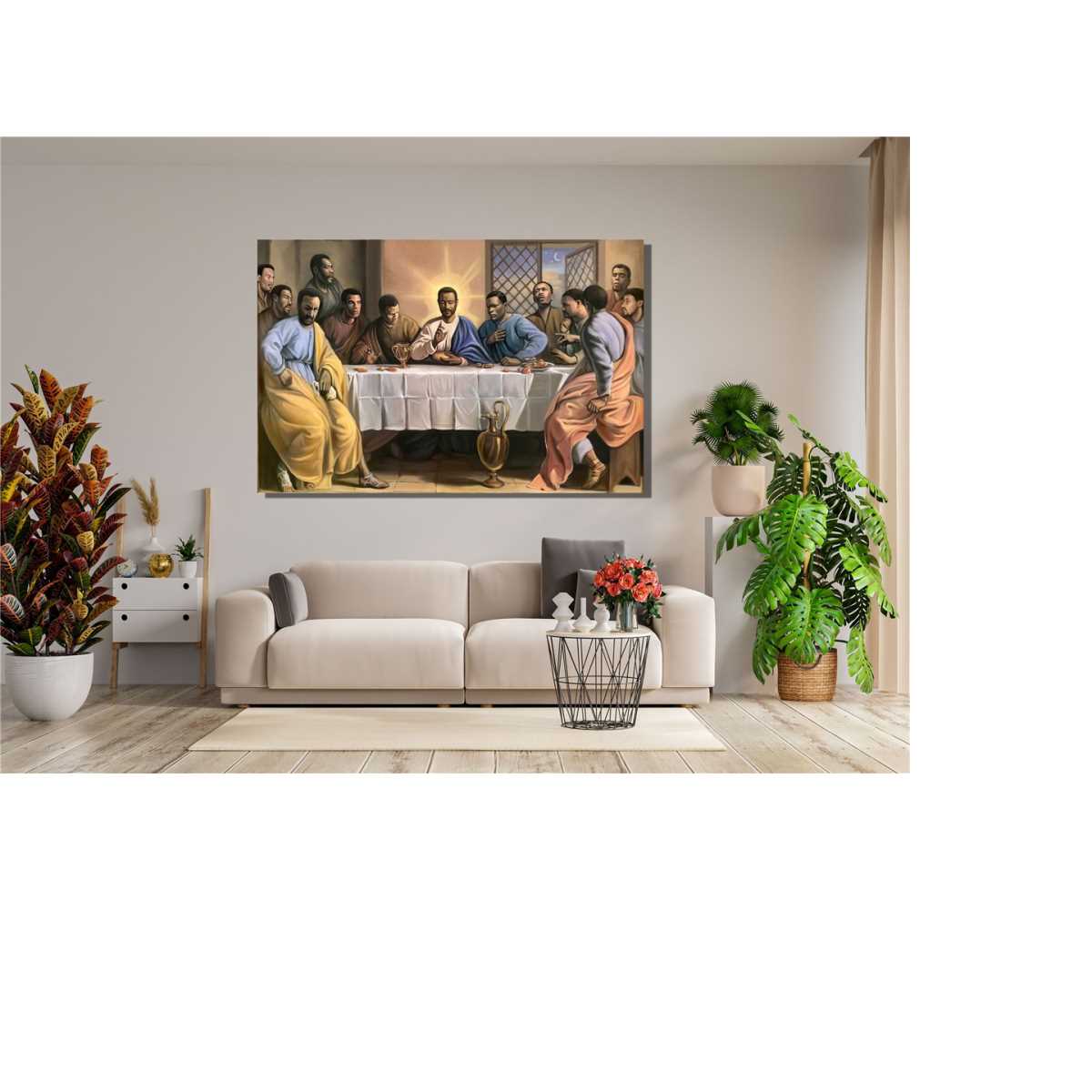 Black Last Supper Wall Art,Black Jesus and Disciples | Inspire Uplift