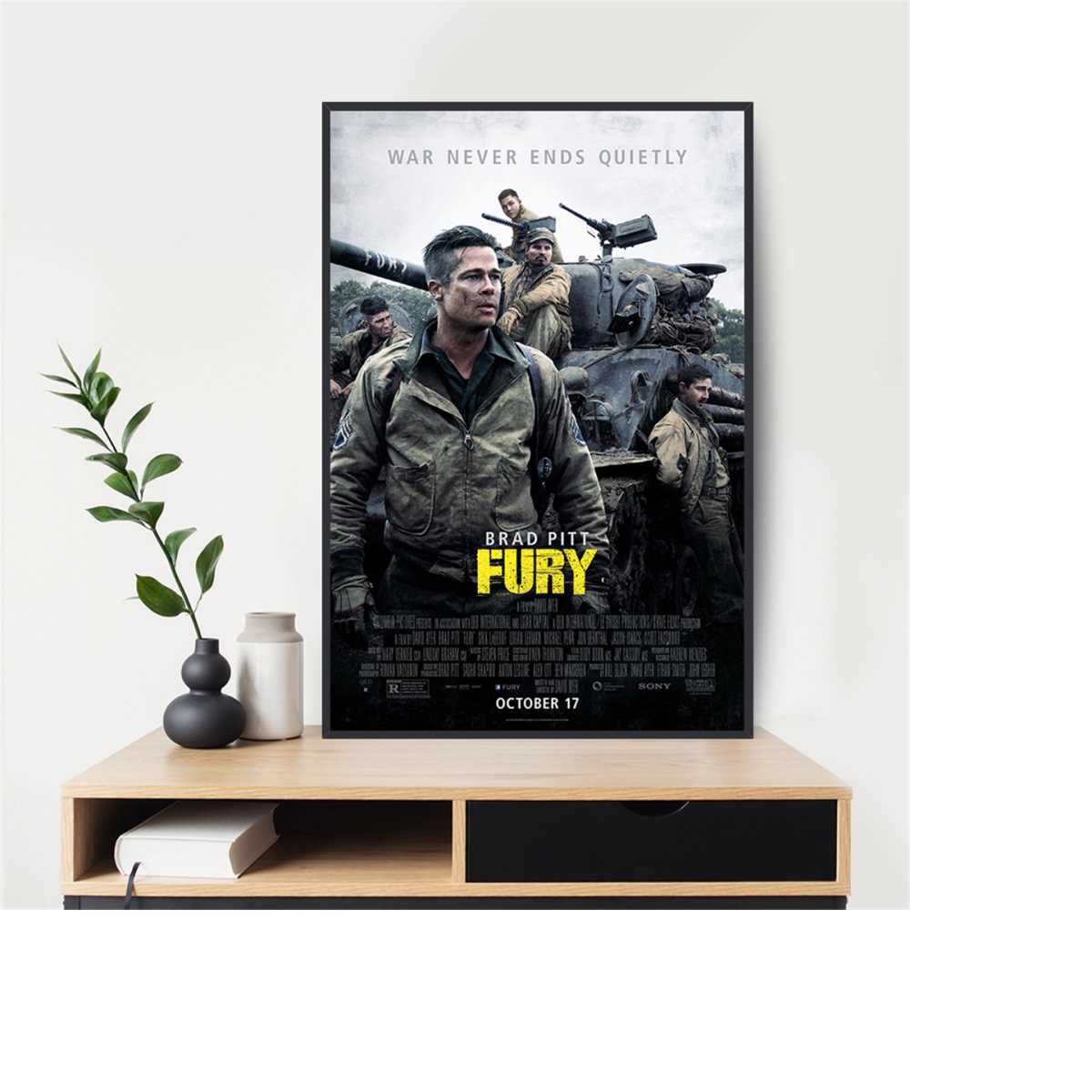 Fury 2014 Movie Poster Art Movie Wall Room - Inspire Uplift