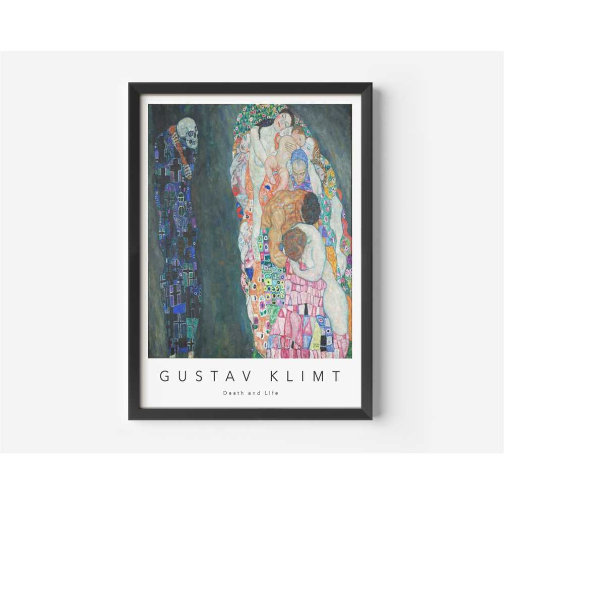 Gustav Klimt, Death and Life, MidCentury Art Poster, | Inspire Uplift