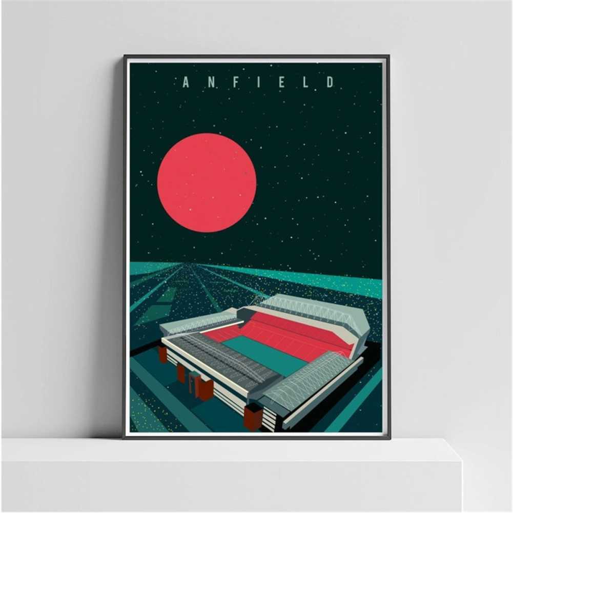 Liverpool FC Poster, Anfield Stadium Poster, Football Poster - Inspire ...