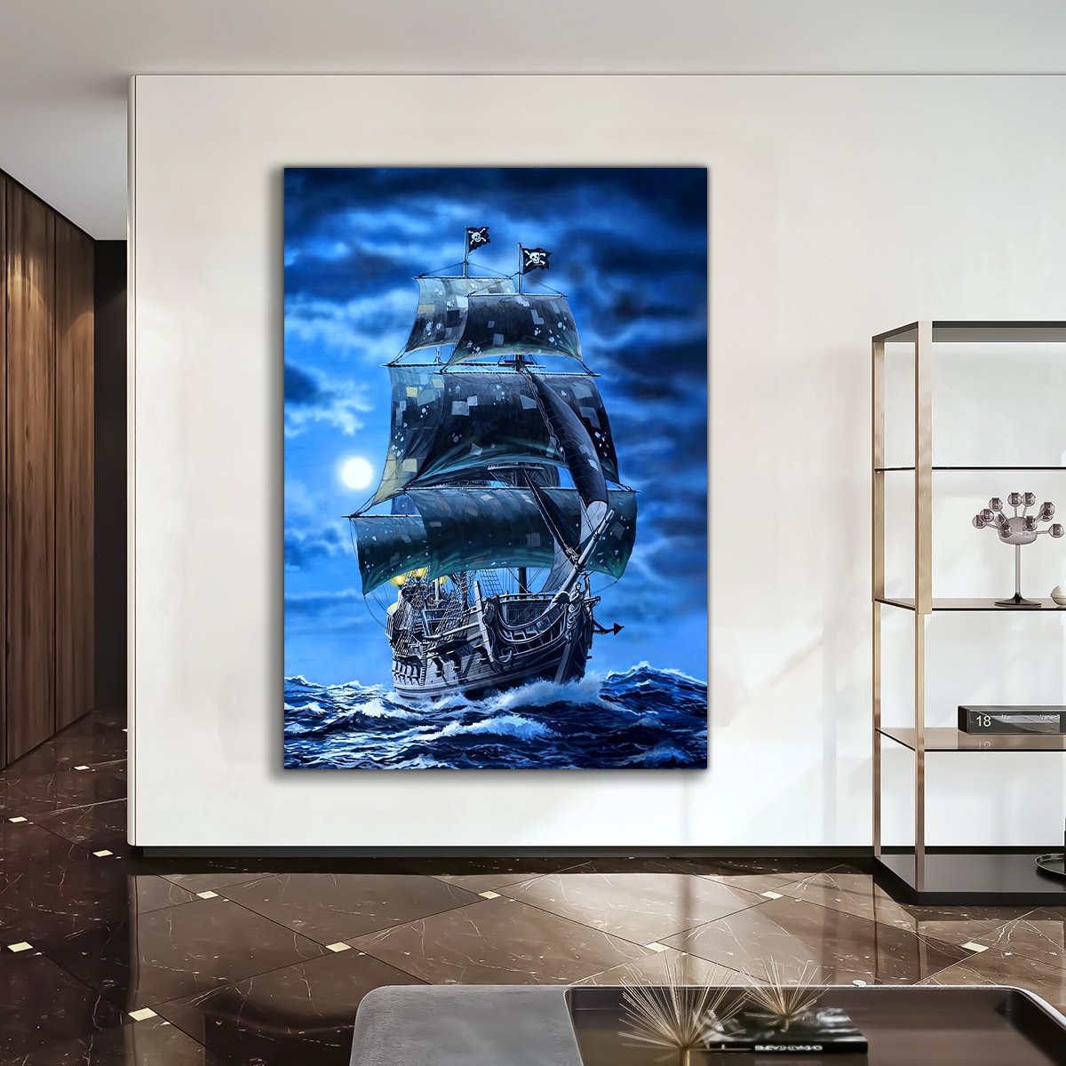 Pirate ship canvas, ship painting, boat poster, raft canvas, | Inspire ...