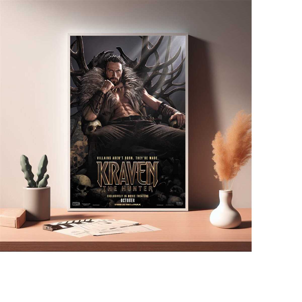 Kraven The Hunter Movie Action Adventure Poster, Canvas | Inspire Uplift