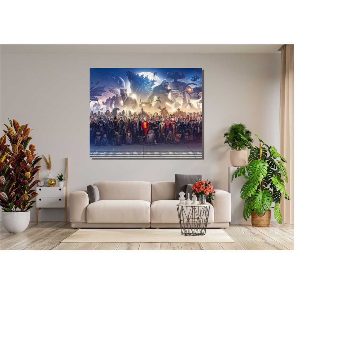 150 Movie Blockbuster Characters Poster/Canvas Wall Art,Supe | Inspire ...