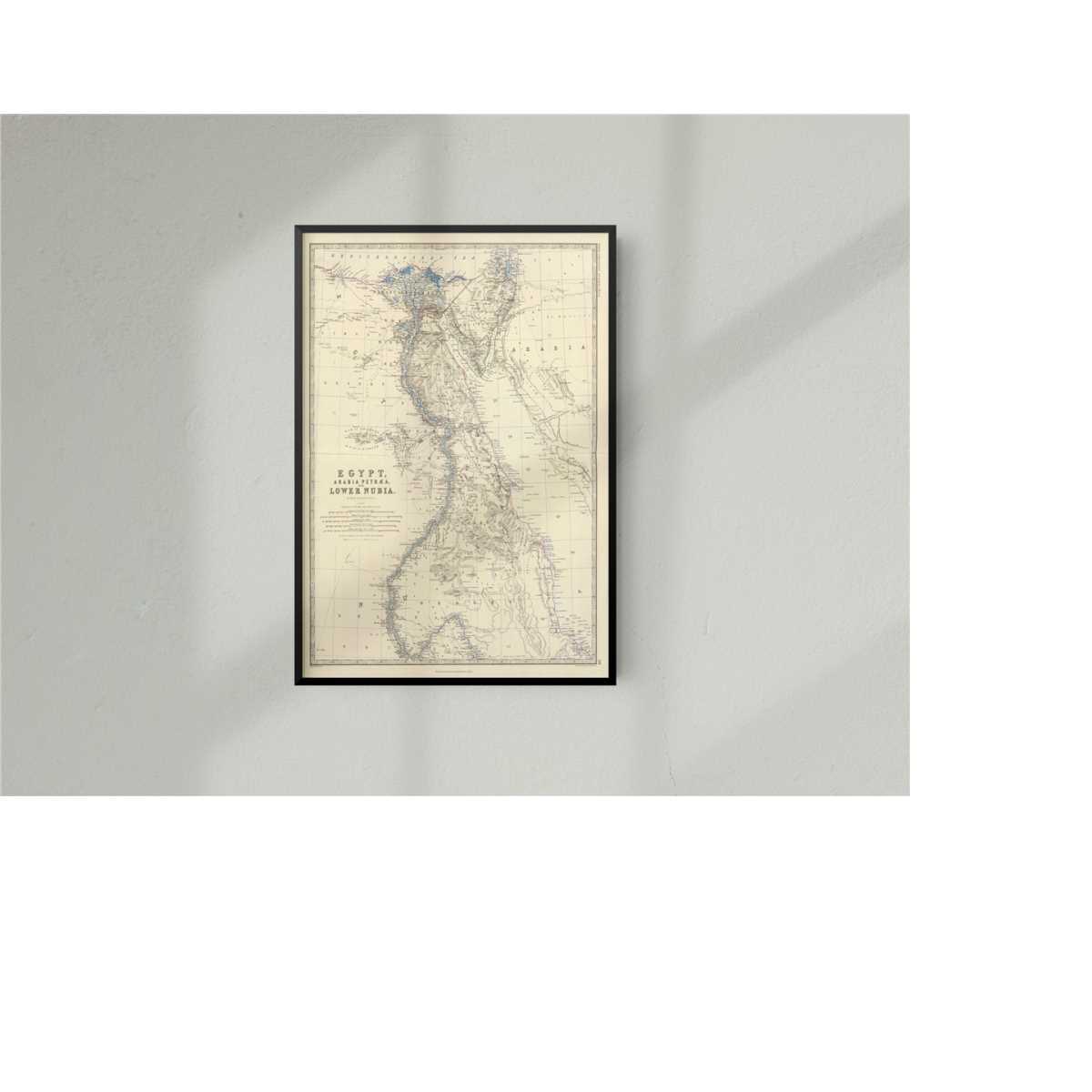 Vintage Historical Map of Egypt, Vintage Historic Map | Inspire Uplift
