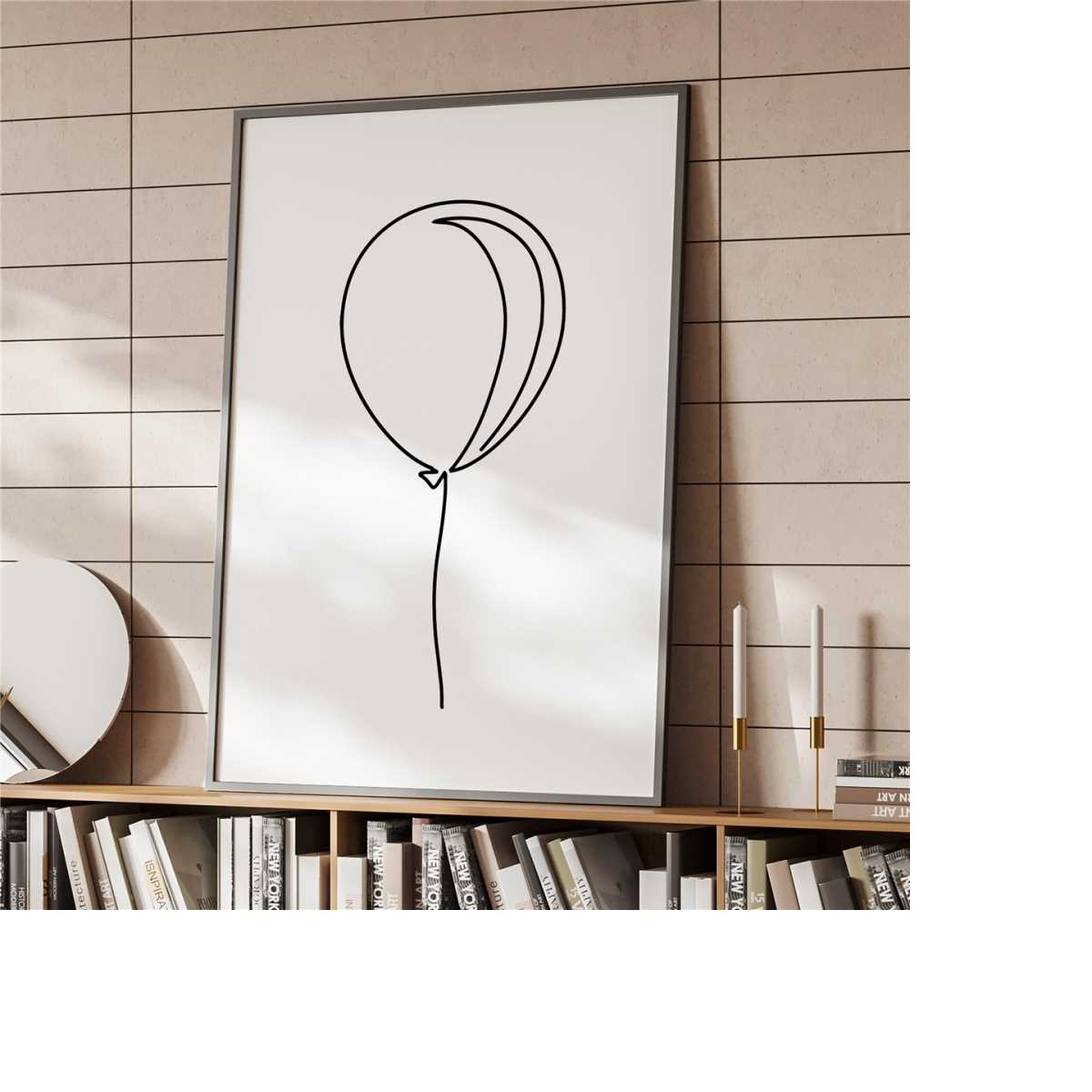One Line Drawing Balloon Sketch Poster | Home - Inspire Uplift