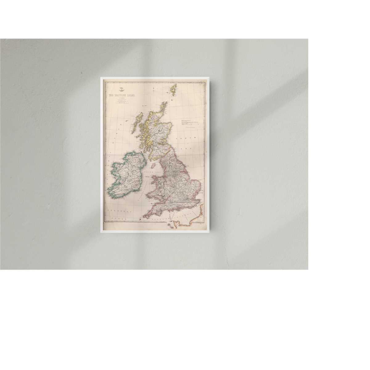 Vintage Historical Map of Britain, Vintage Historic Map | Inspire Uplift