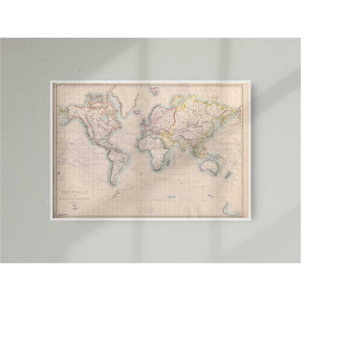 Vintage Historical Map of the World, Vintage Historic | Inspire Uplift
