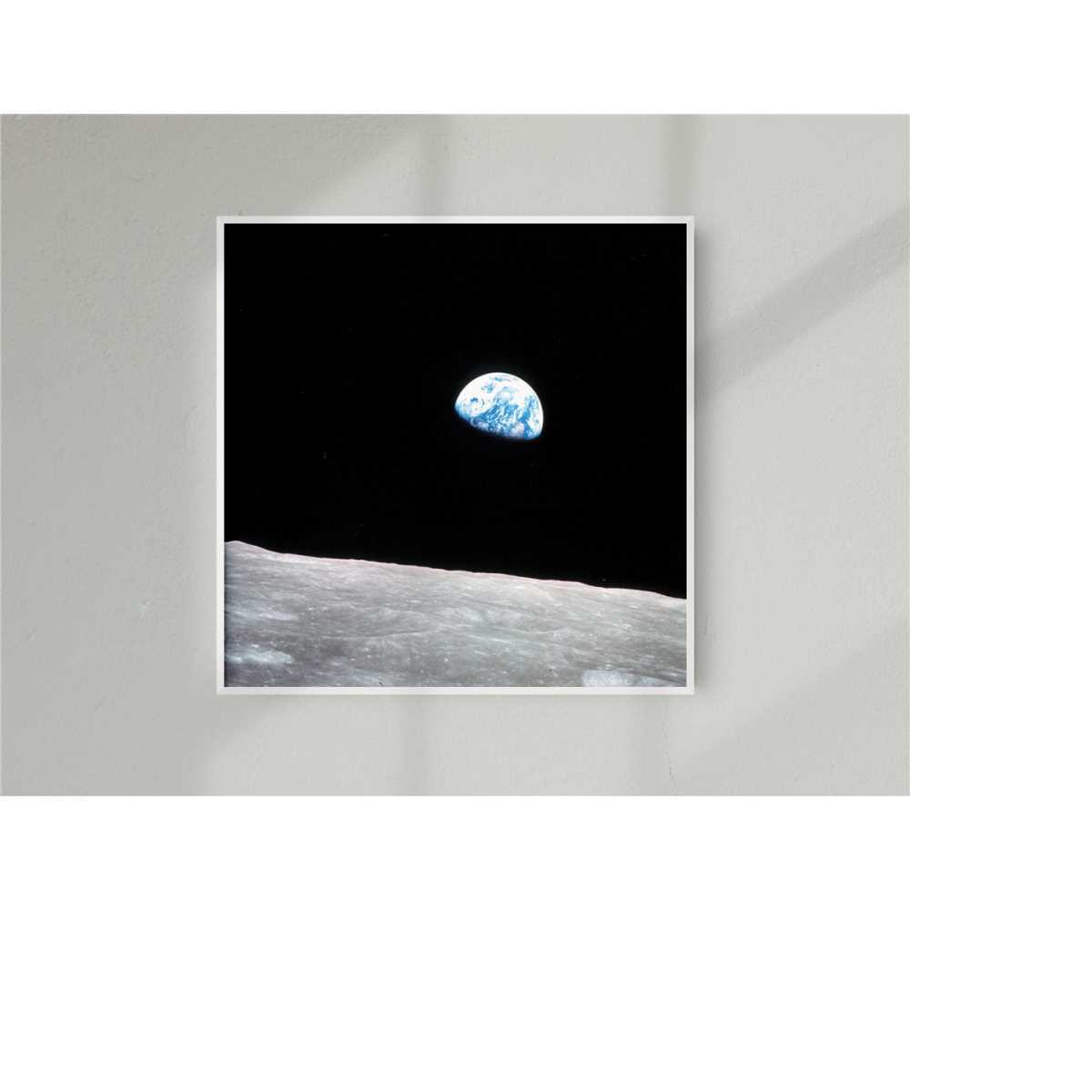 Earthrise NASA Photography Print, Photo Poster of Earth | Inspire Uplift