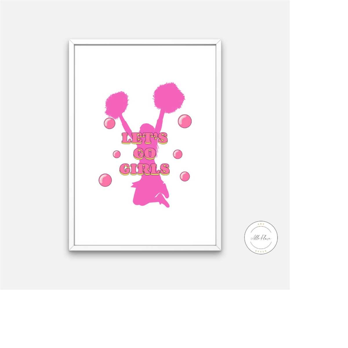 Let's Go Girls Cheerleader Poster INSTANT DOWNLOAD, one - Inspire Uplift
