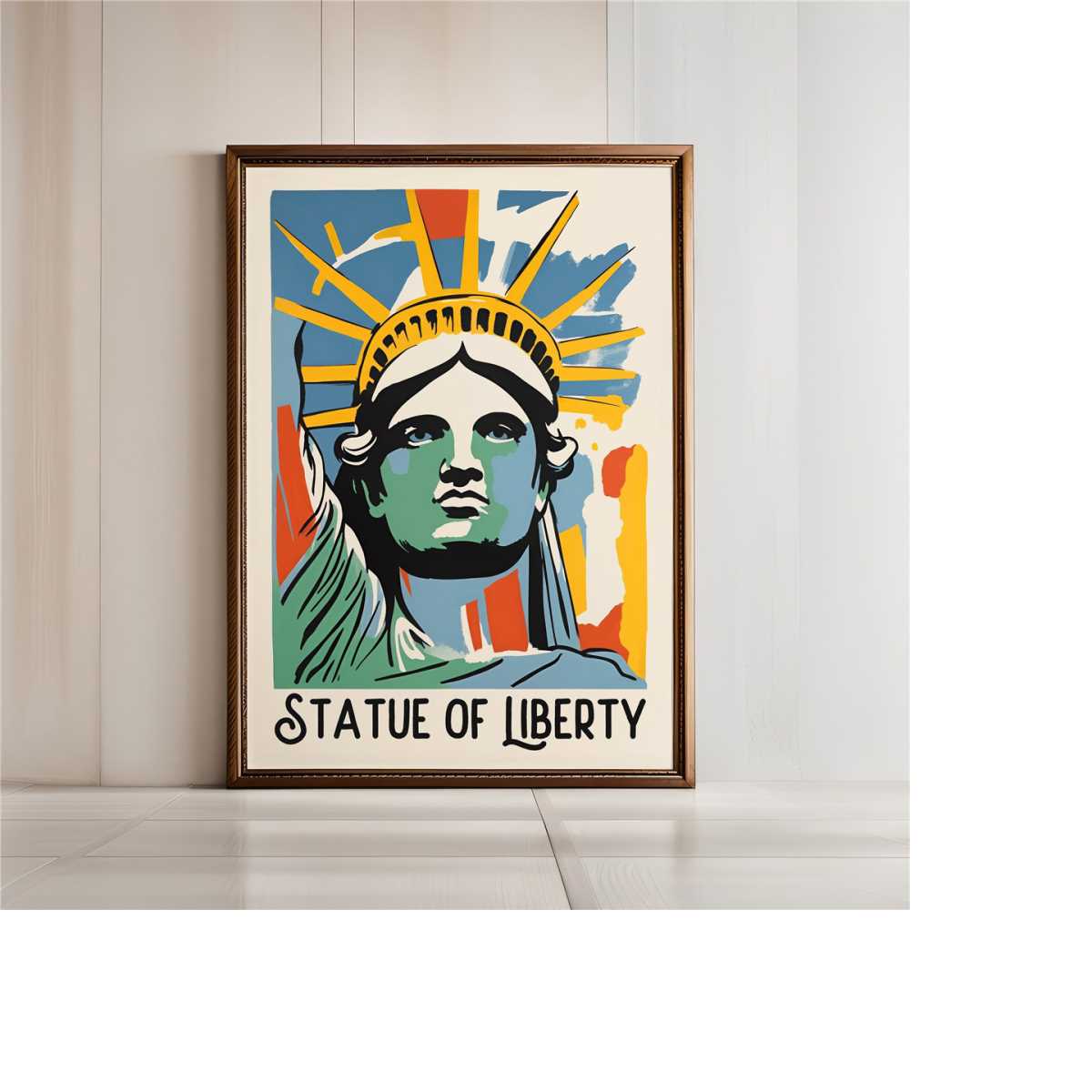 Statue of Liberty POSTER | Retro Travel Wall | Inspire Uplift