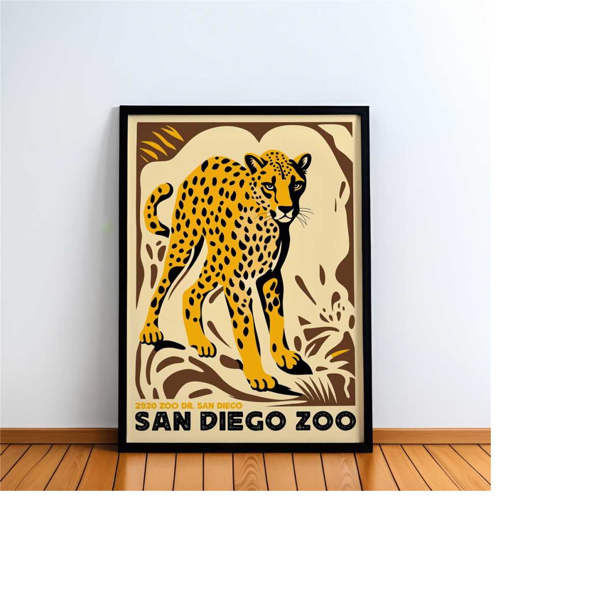 SAN DIEGO ZOO Poster - Vintage Cheetah Advertising | Inspire Uplift