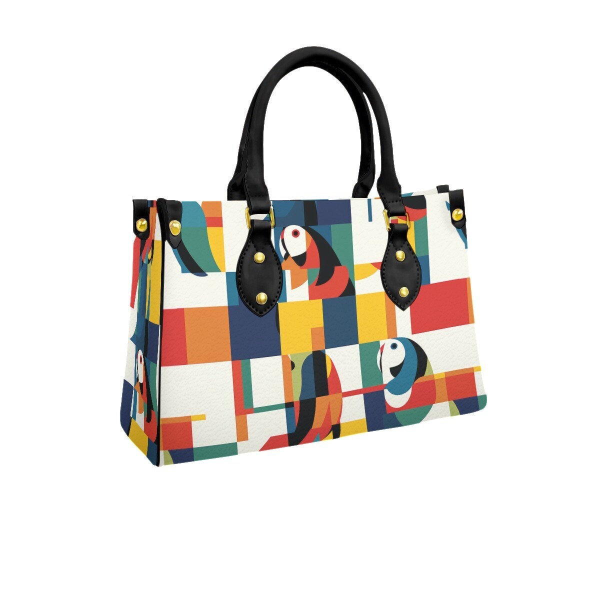 Parrot Handbag For Bird Lover, Mondrian Inspired Color Block | Inspire ...