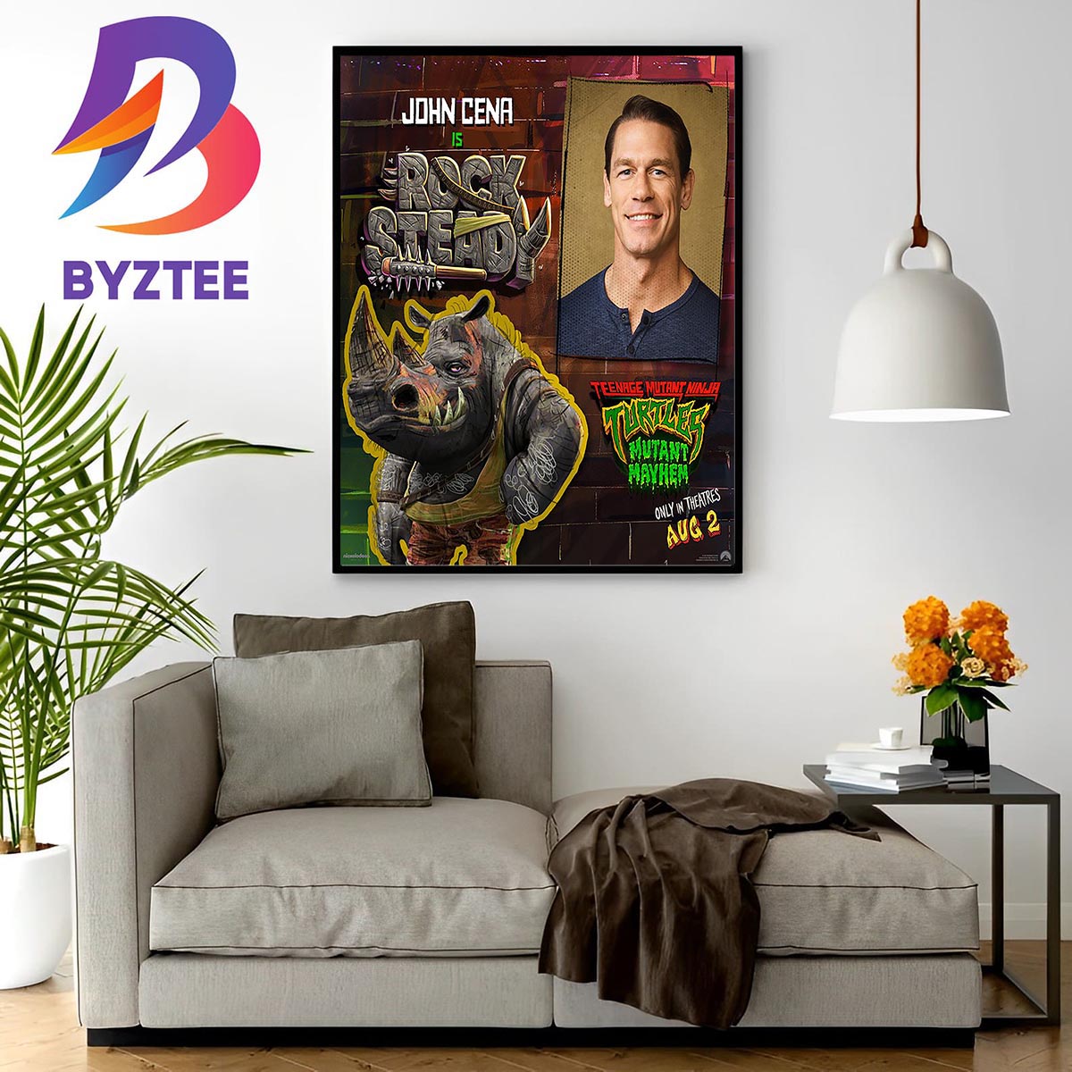 John Cena As Rocksteady In TMNT Movie Mutant Mayhem Home Dec | Inspire ...