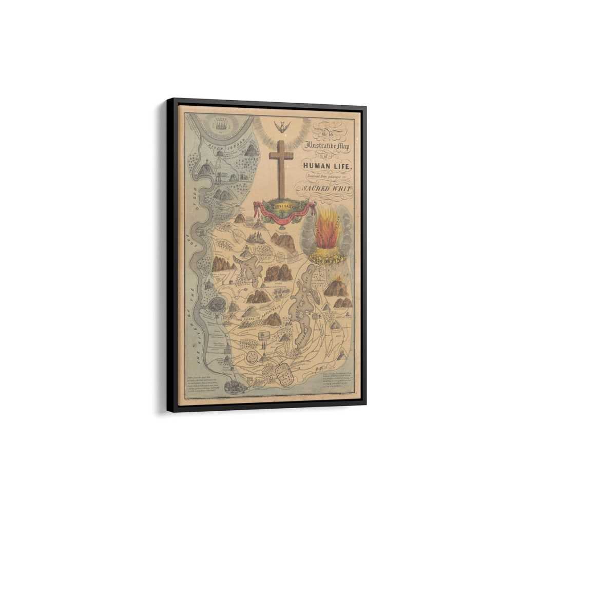 Illustrative Map of Human Life, old map poster, - Inspire Uplift
