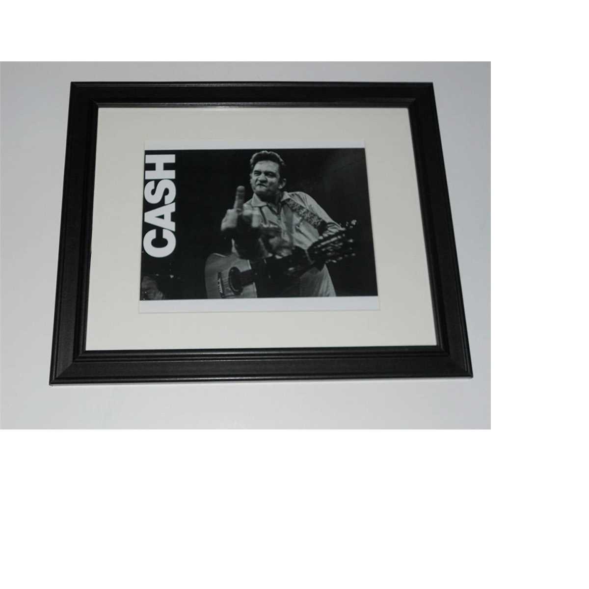 Framed Johnny Cash Flip Off Famous Photo Print | Inspire Uplift