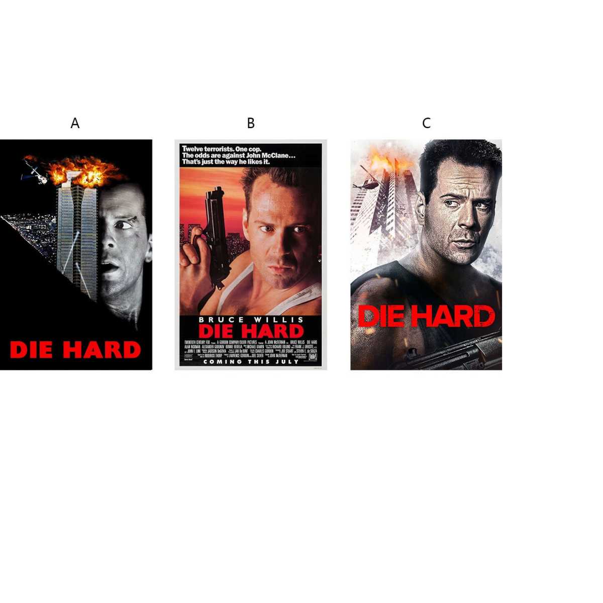 Die Hard Movie Poster Classic Film, Wall Art, | Inspire Uplift