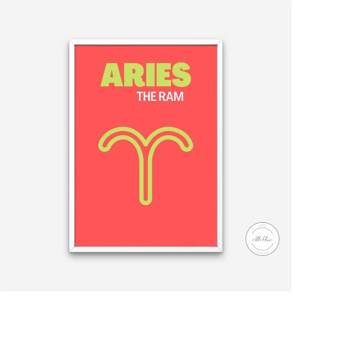 Astrology Poster Aries, Aries Wall Art Zodiac Poster - Inspire Uplift
