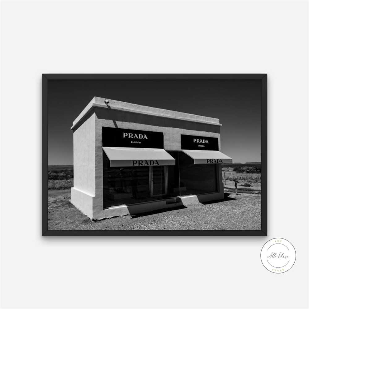 Black and White Prada Marfa Landscape DIGITAL PRINT, | Inspire Uplift