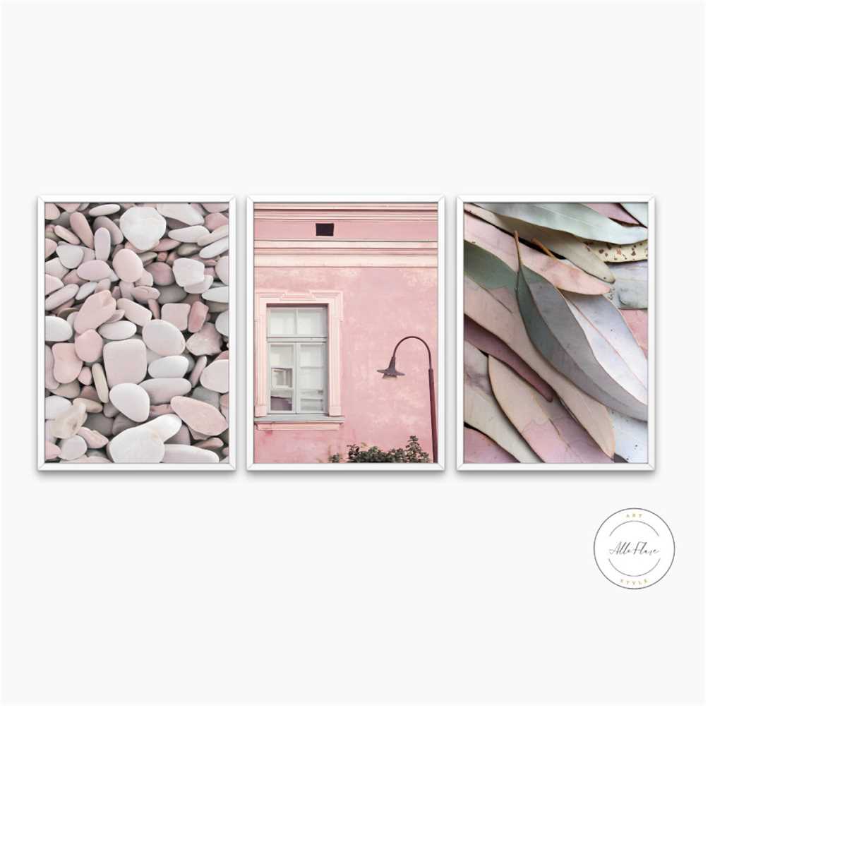 Pastel pink wall art set of 3 DIGITAL | Inspire Uplift