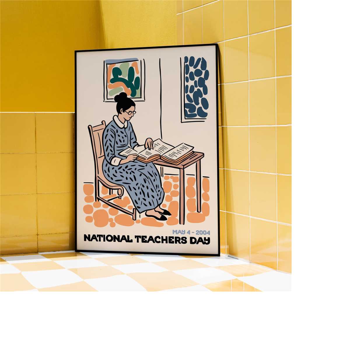 NATIONAL TEACHERS DAY Poster - Retro Teaching wall | Inspire Uplift