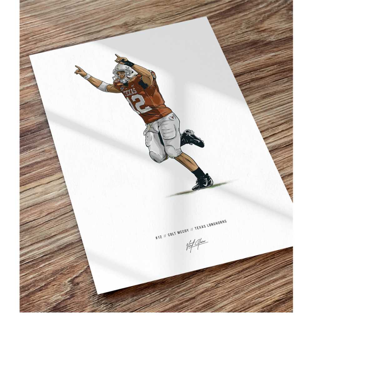 Colt McCoy Illustrated Art Print Poster, Colt McCoy | Inspire Uplift