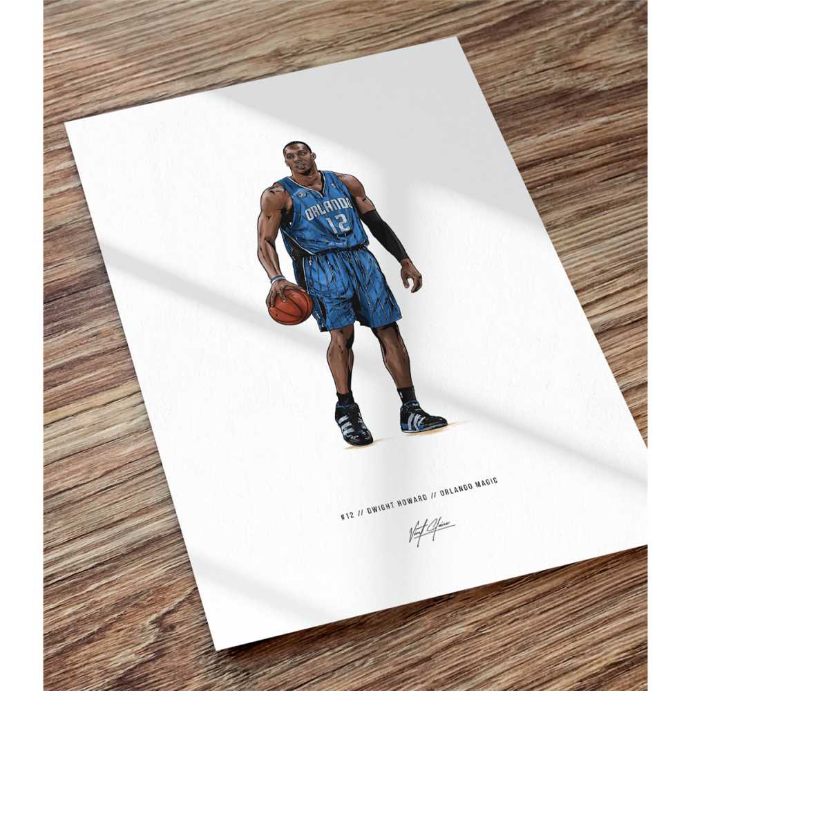 Dwight Howard Orlando Magic Basketball Art Drawing Print | Inspire Uplift