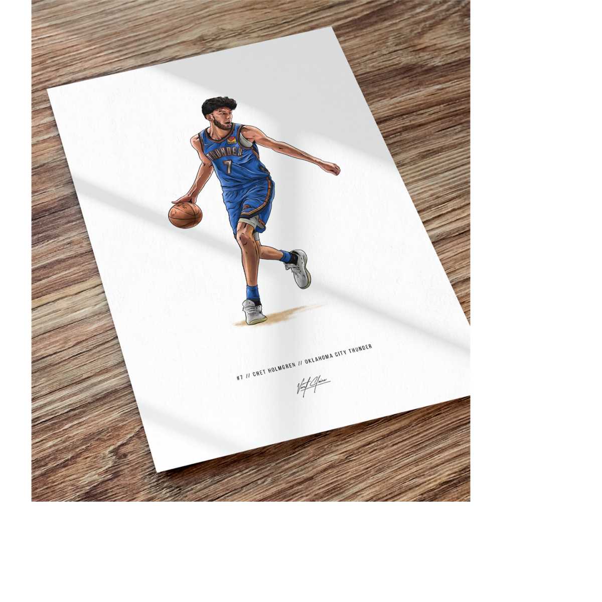 Chet Holmgren Poster Oklahoma City Thunder Basketball Art - Inspire Uplift