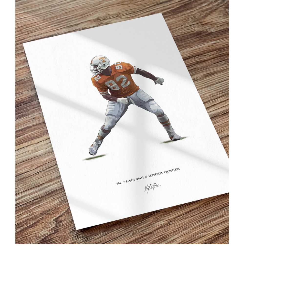 Reggie White Football Illustrated Art Print Poster, Reggie | Inspire Uplift