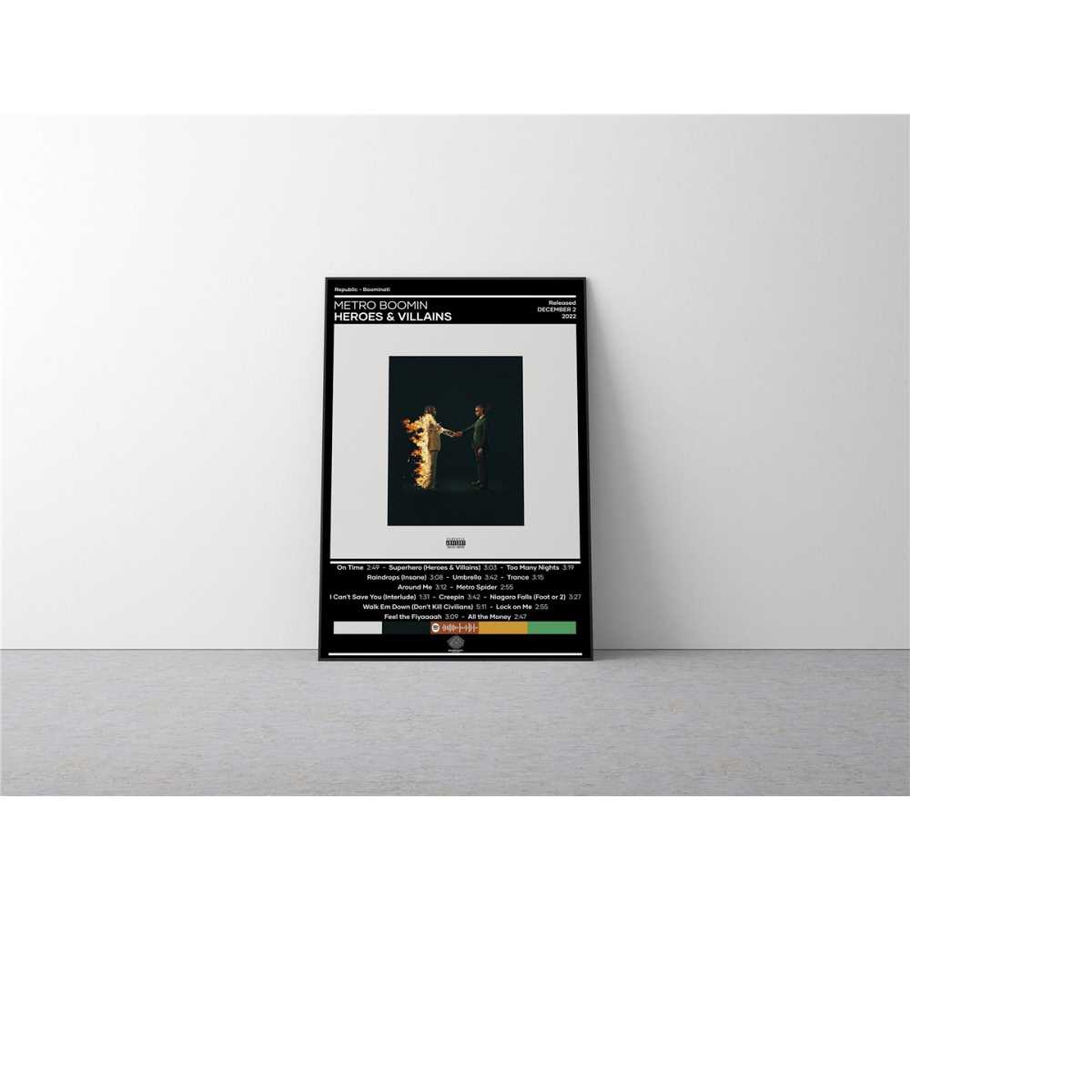 Metro Boomin Poster | Heroes & Villains Poster - Inspire Uplift