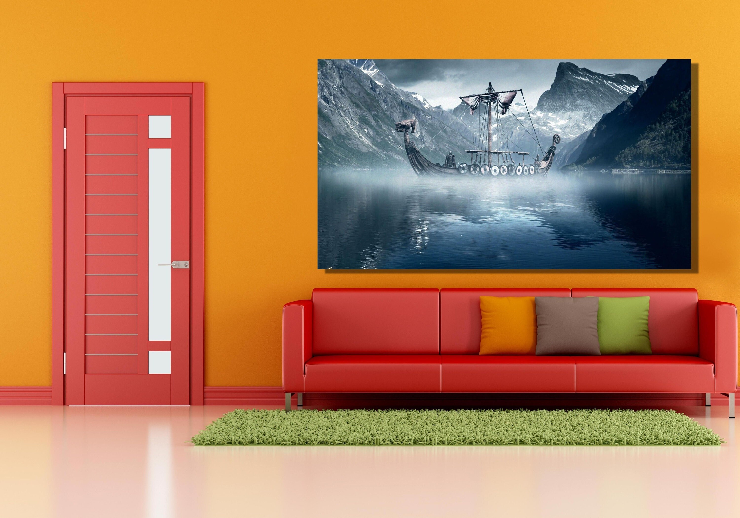 Viking Ship Poster Print, Viking Ship Canvas, Viking Ship Wa - Inspire ...