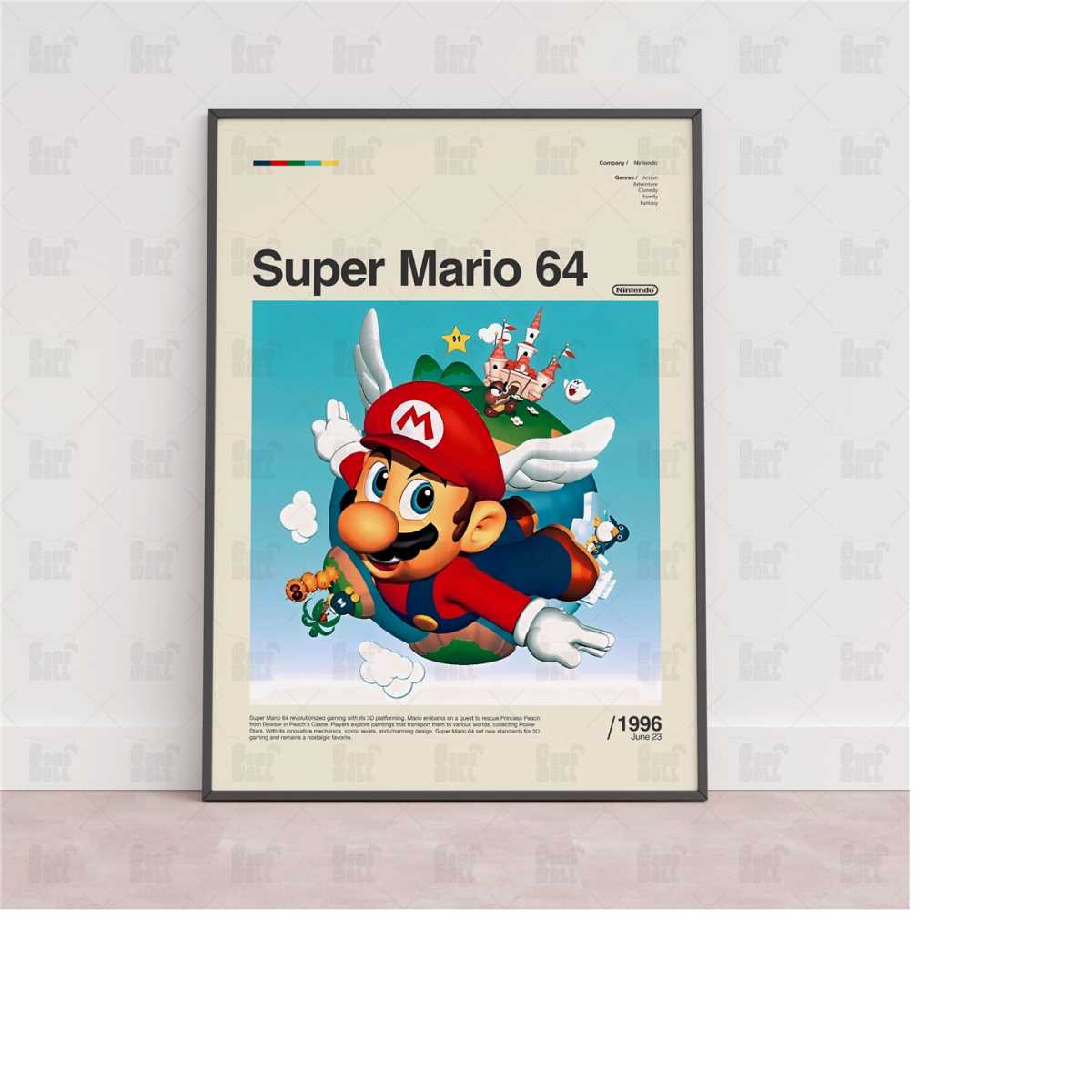 Super Mario 64 Poster, Gaming Room Poster, Gaming | Inspire Uplift