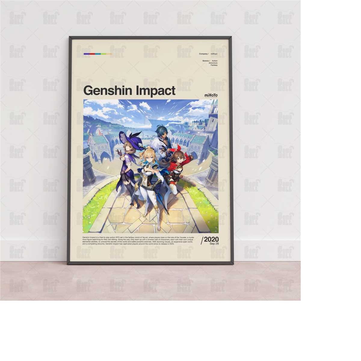 Genshin Impact Poster, Gaming Room Poster, Gaming Wall | Inspire Uplift