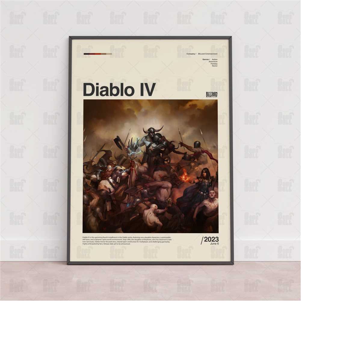 Diablo IV Poster, Gaming Room Poster, Gaming Wall | Inspire Uplift