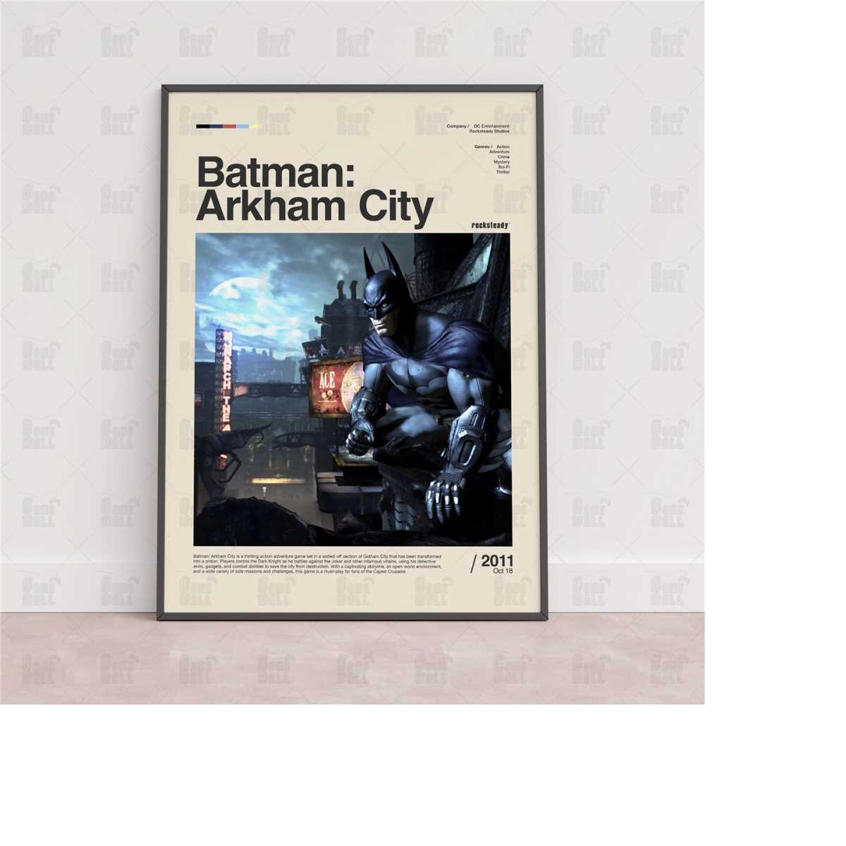 Batman Arkham City Poster, Gaming Room Poster, Gaming | Inspire Uplift