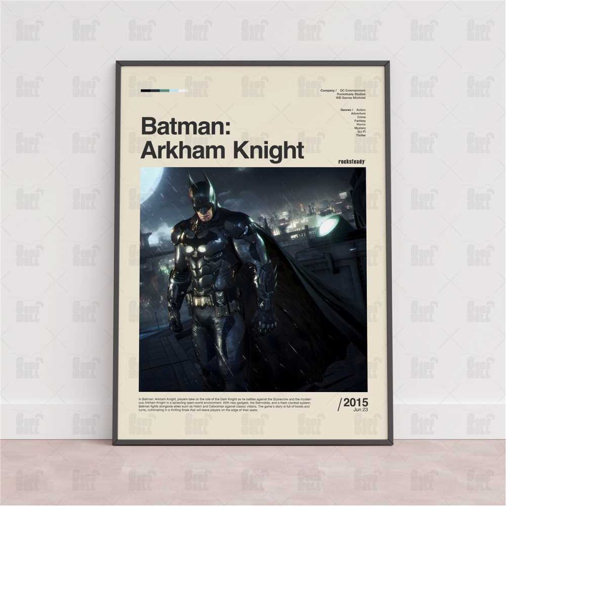 Batman Arkham Knight Poster, Gaming Room Poster, Gaming - Inspire Uplift