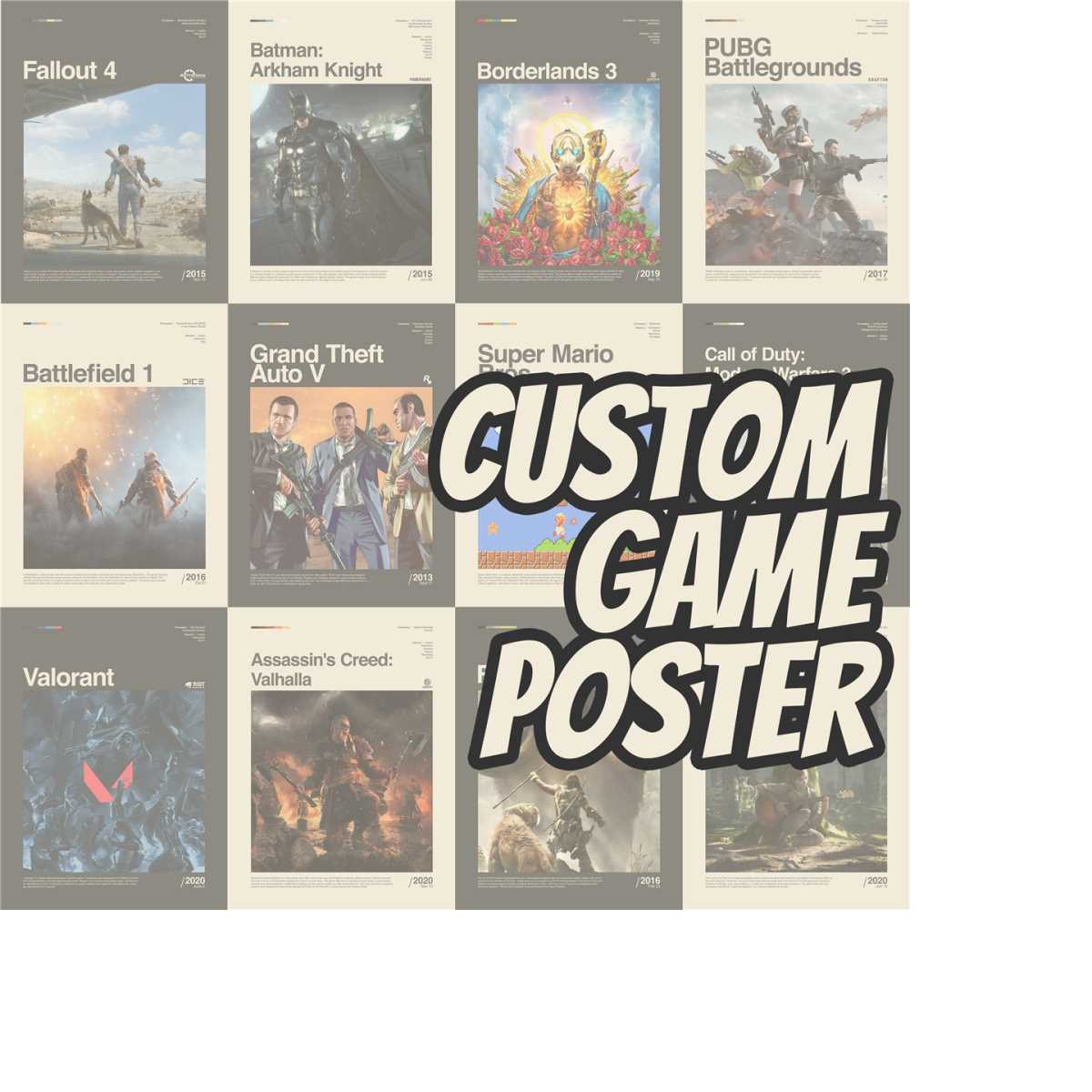 Custom Game Poster, Gaming Room Poster, Gaming Wall - Inspire Uplift