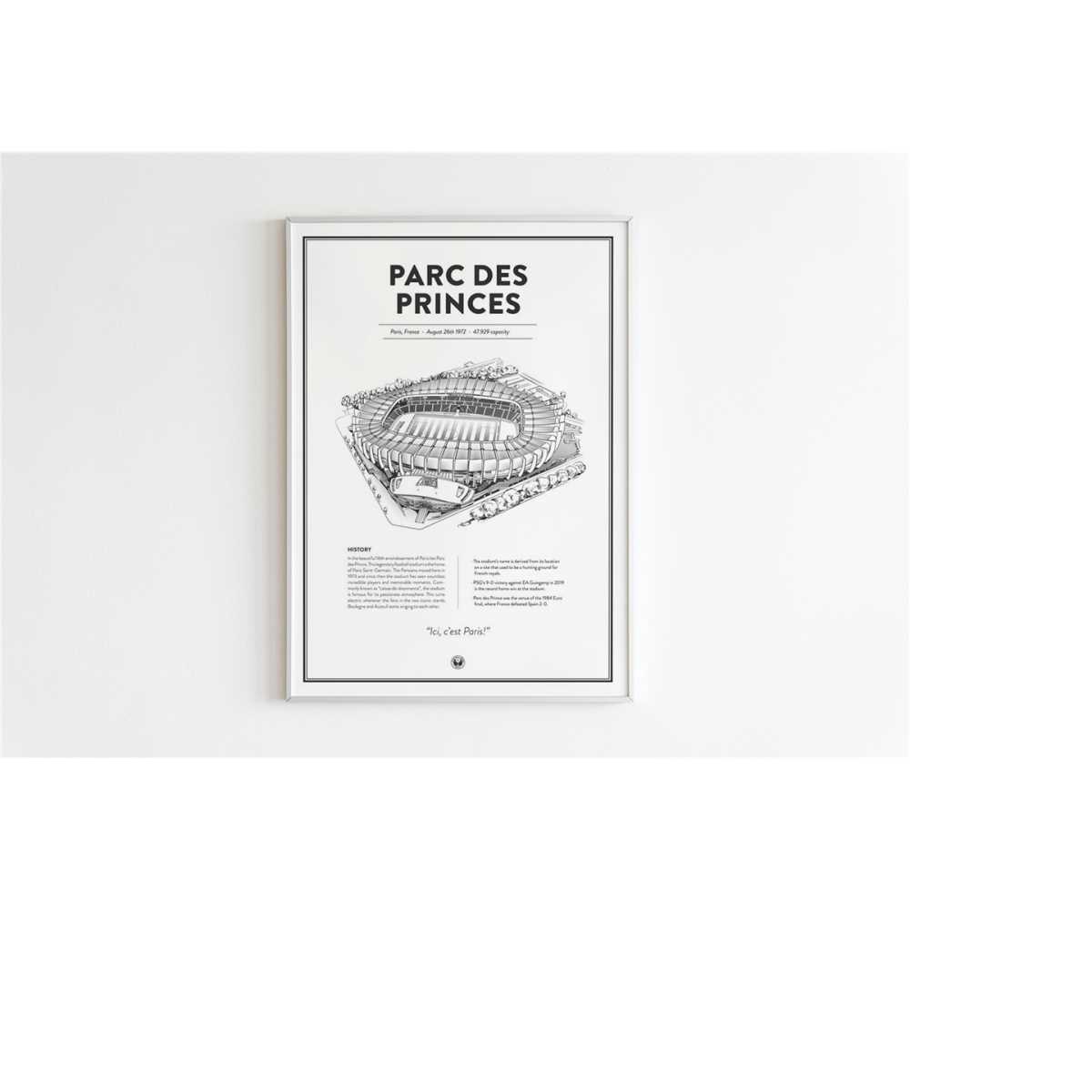 Paris Saint Germain Poster, Parc Des Princes Stadium | Inspire Uplift