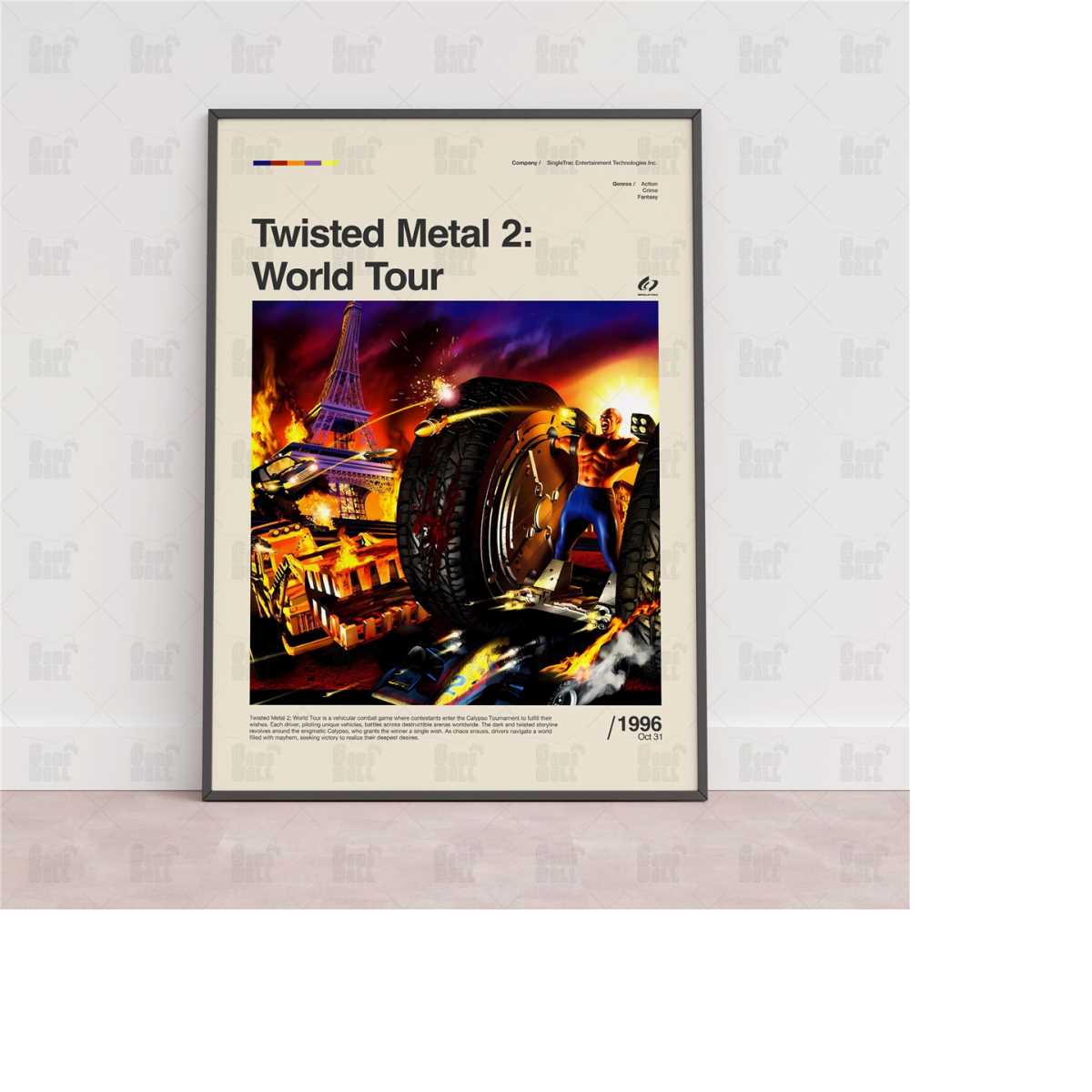 Twisted Metal 2- World Tour Poster, Gaming Room | Inspire Uplift