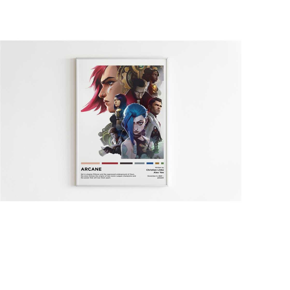 Arcane Poster, Minimalist Anime Poster, Retro Vintage Art | Inspire Uplift