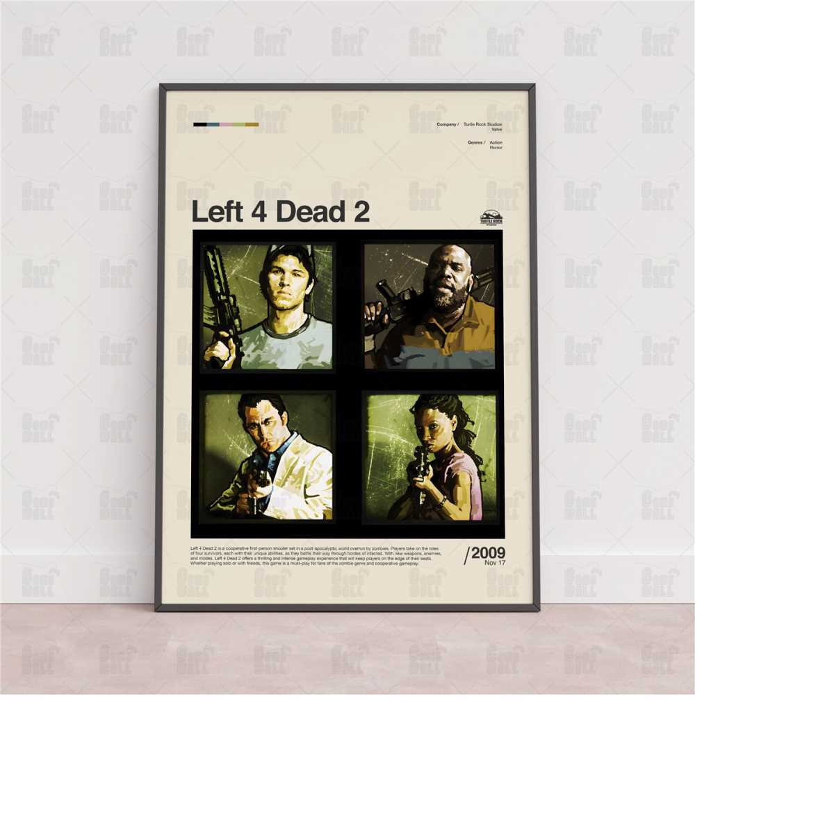 Left 4 Dead 2 Poster, Gaming Room Poster, | Inspire Uplift