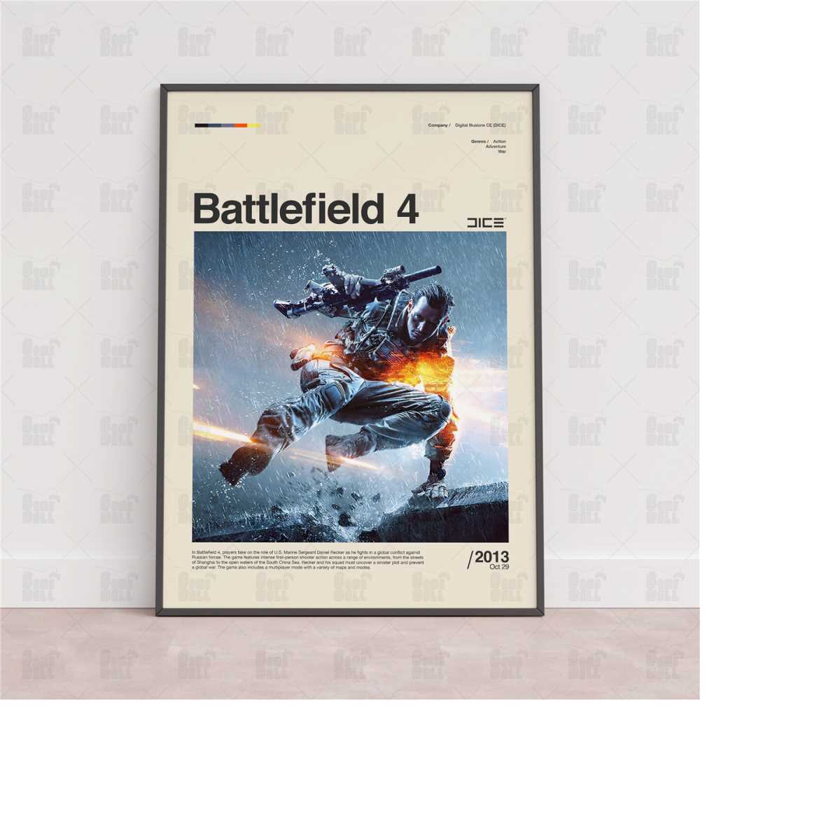 Battlefield 4 Poster, Gaming Room Poster, Gaming Wall | Inspire Uplift